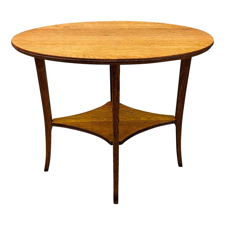 1930s, Oval Oak Beaded Edge Side Table For Sale at 1stDibs