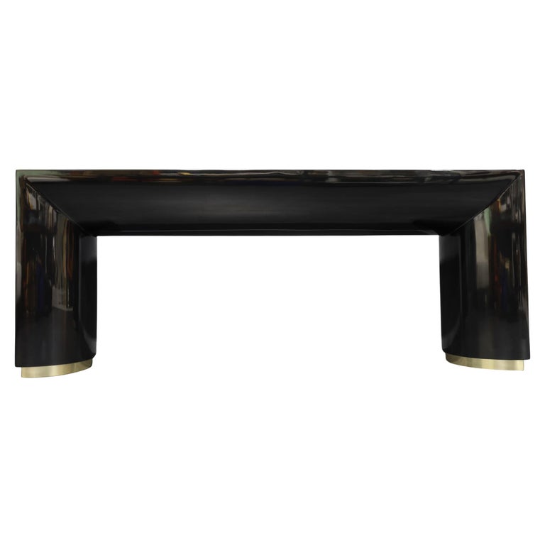 Table console Belly de Harrison Van-Horn en laque noire En vente sur 1stDibs