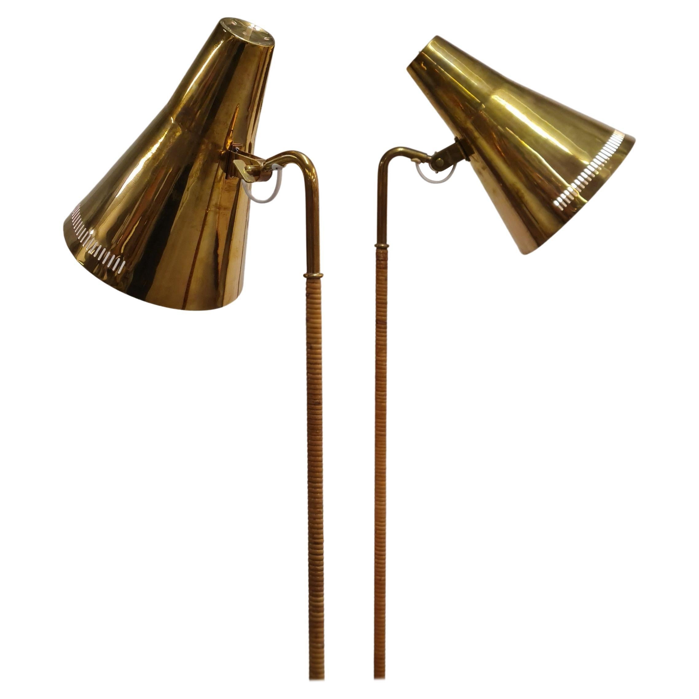 Paavo Tynell Floor Lamp Model K10-13 for Idman circa 1950, Brass and ...