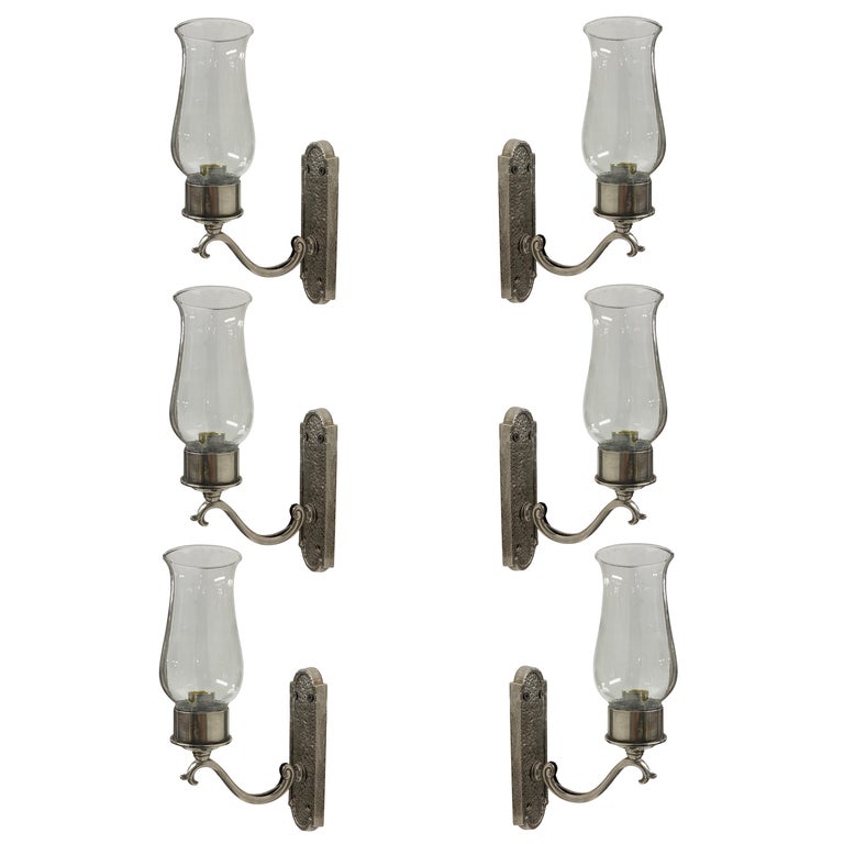 Set of Six English Single Arm Sconces For Sale at 1stDibs