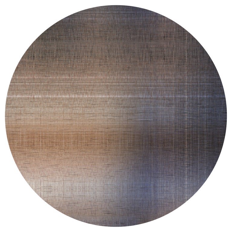 Moooi Small Quiet Canvas Denim Round Rug in Low Pile Polyamide For Sale ...