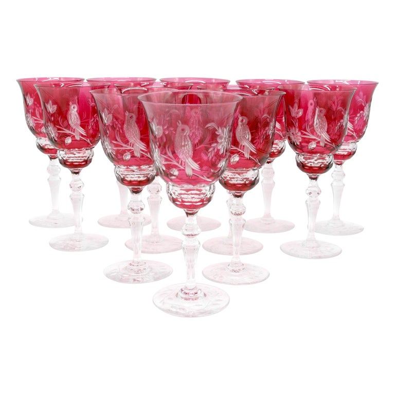 Val Saint Lambert Crystal Barware / Tableware Service / 12 People For ...