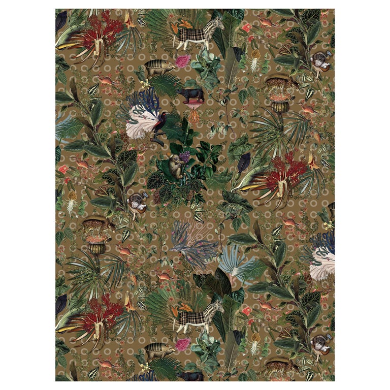 Moooi Large Extinct Animals Curry Rectangle Rug in Soft Yarn Polyamide ...