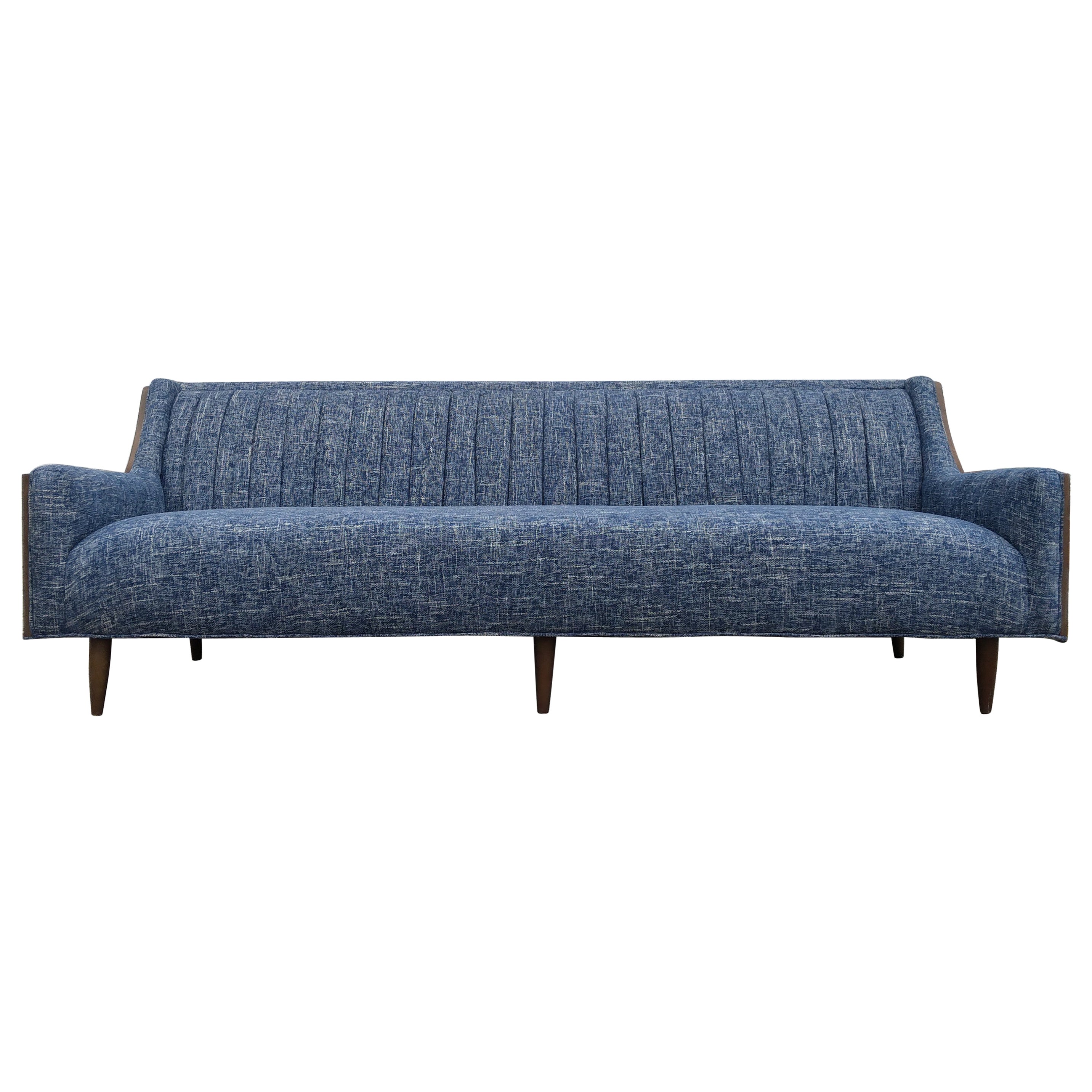 Long and Low Mid-Century Sofa with Rounded Back at 1stDibs