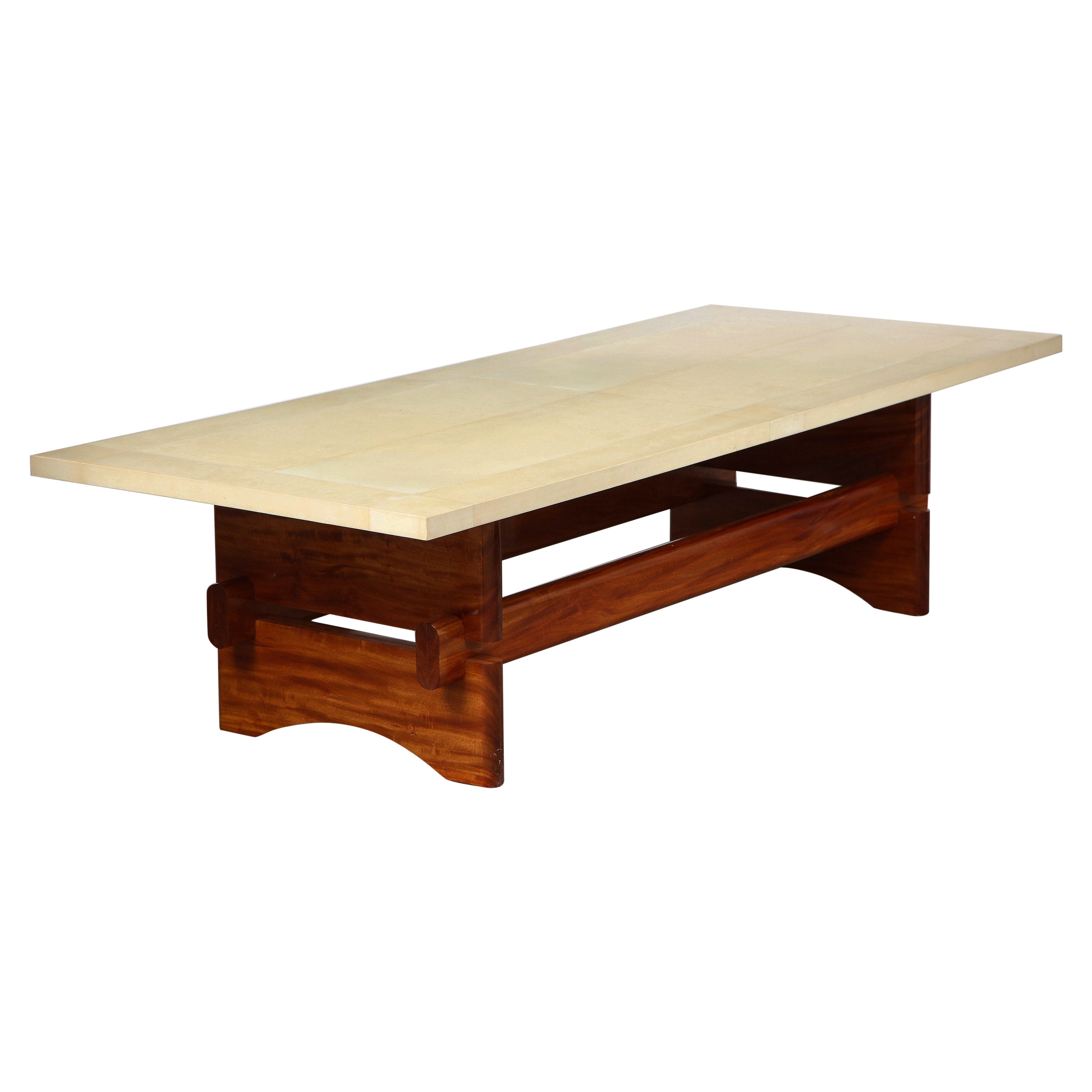 Modern Parchment Top Coffee Table For Sale at 1stDibs