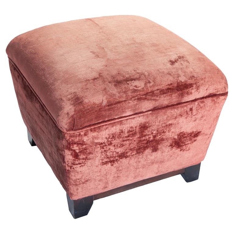 Art Deco Velvet Cube in Burnt Salmon For Sale at 1stDibs