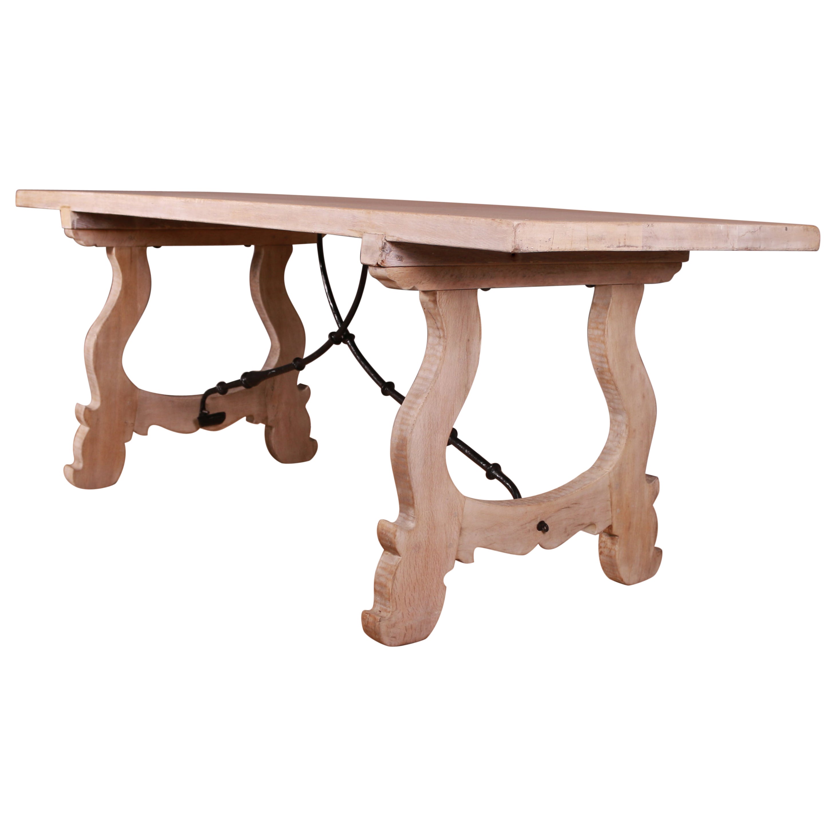 Thick Solid Teak Wood Top Early 20th Century Elegant Plantation Dining ...