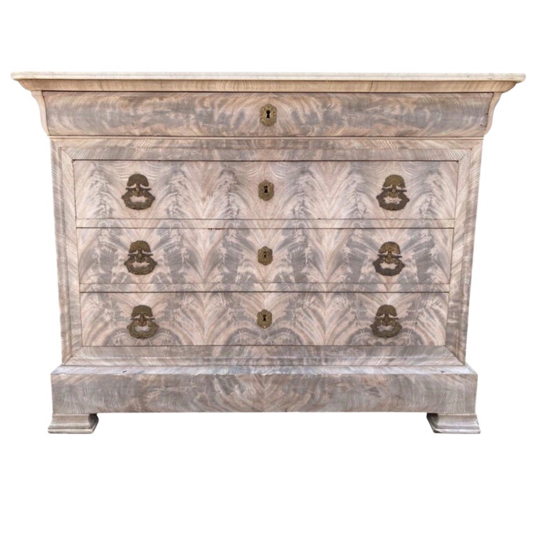 19th Century Bleached Mahogany Louis Philippe Chest/ Commode with ...
