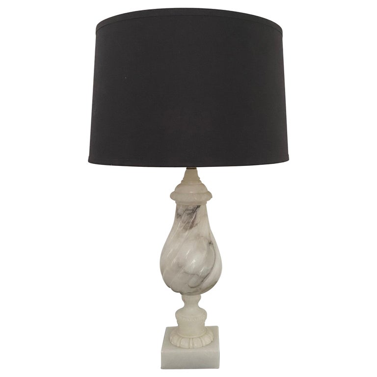 Marble Carved Twisted Balustrade Table Lamp For Sale at 1stDibs