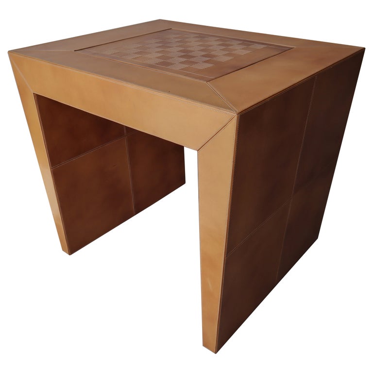 1970's Vintage Leather Game Table at 1stDibs