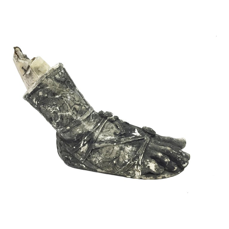 Roman Plaster Foot Sculpture For Sale at 1stDibs