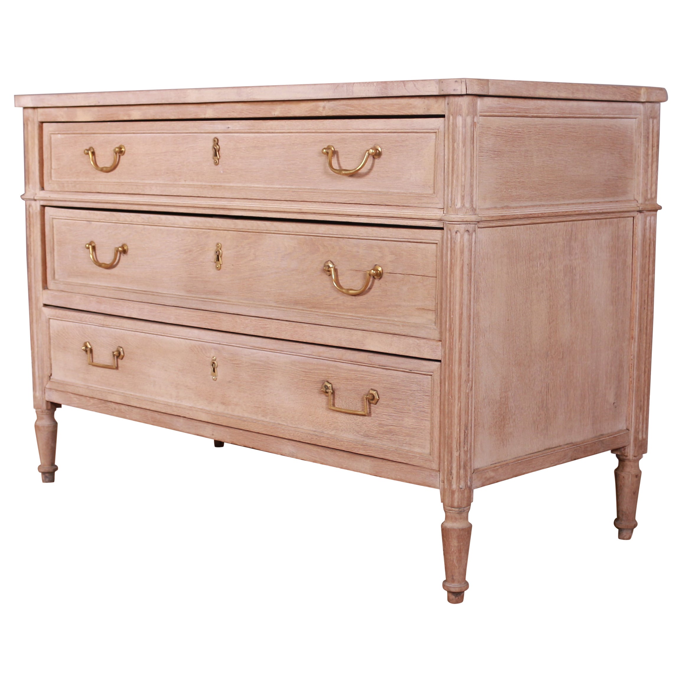19th Century French Bleached Oak Commode at 1stDibs