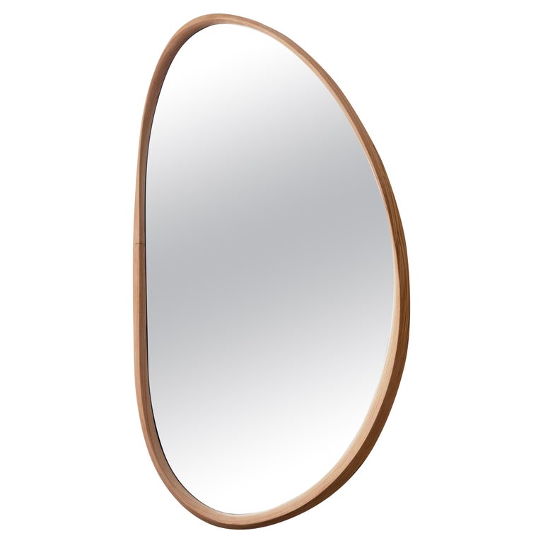 Organic Wall Mirror, Wooden Bent-Laminated 'Pebble Mirror' by Soo Joo ...