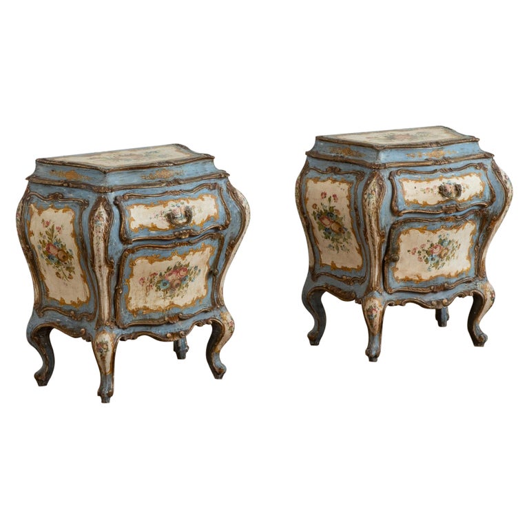 Pair of Florentine Rococo Bedside Tables 'Night Stands' For Sale at 1stDibs