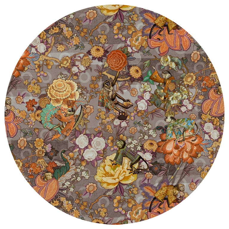 Moooi Small Rendezvous Tokyo Blue Cashmere Round Rug in Soft Yarn ...