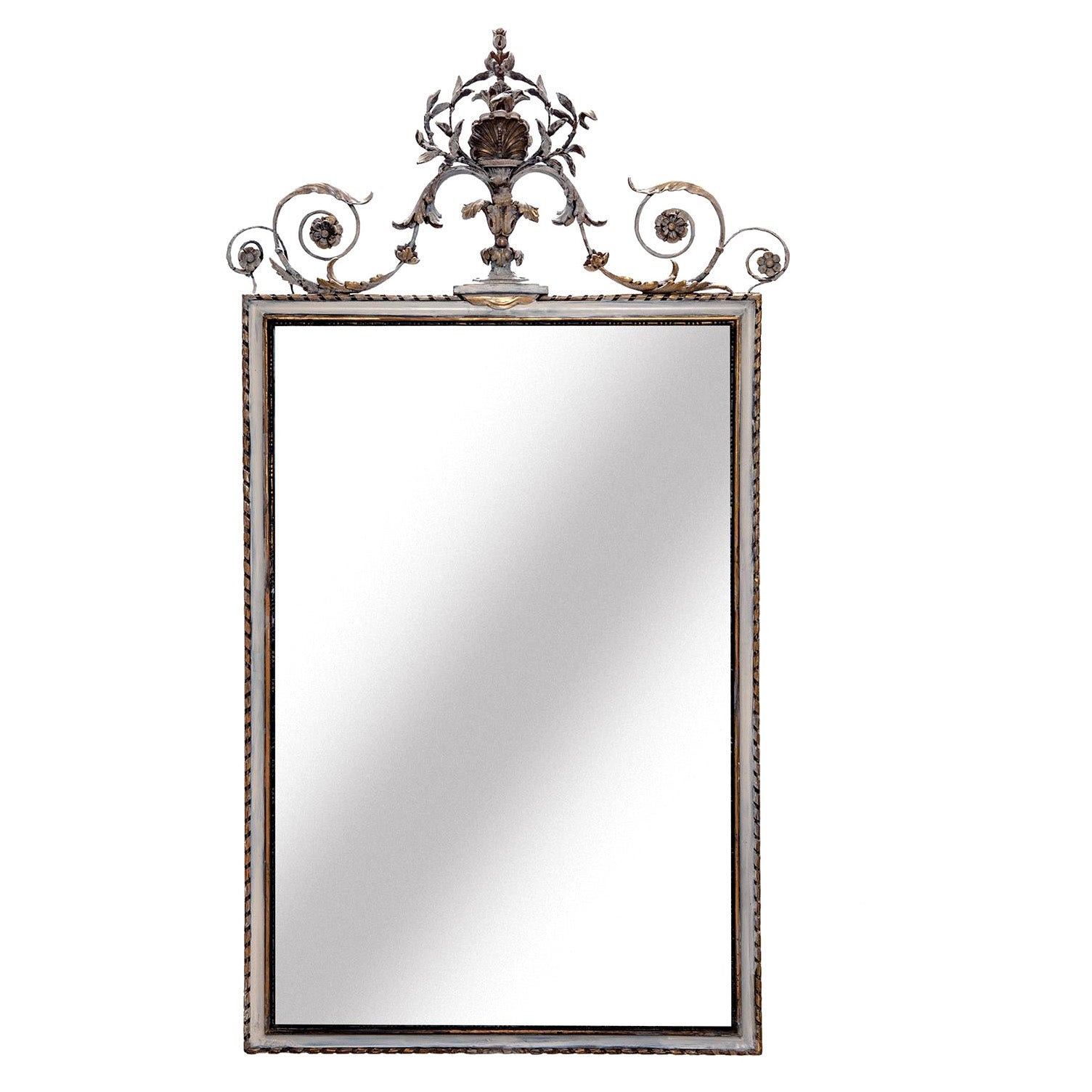 Antique Scrolled Iron Mirror For Sale at 1stDibs | antique iron mirror ...