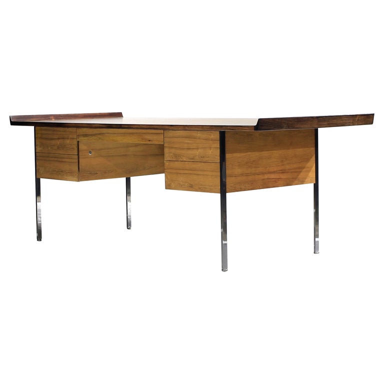1950s Harvey Probber Bleached Rosewood Executive Desk For Sale at 1stDibs