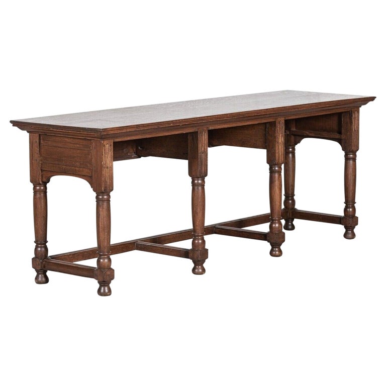 19thC English Oak Bank Cashiers Table For Sale at 1stDibs