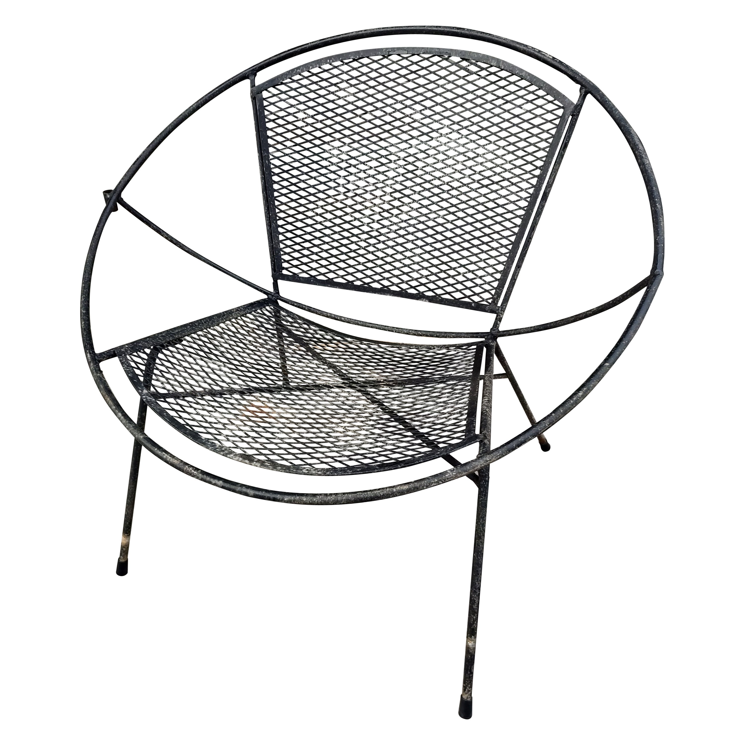 Mid-Century Modern Iron Hoop Lounge Chair, circa 1955 For Sale at 1stDibs