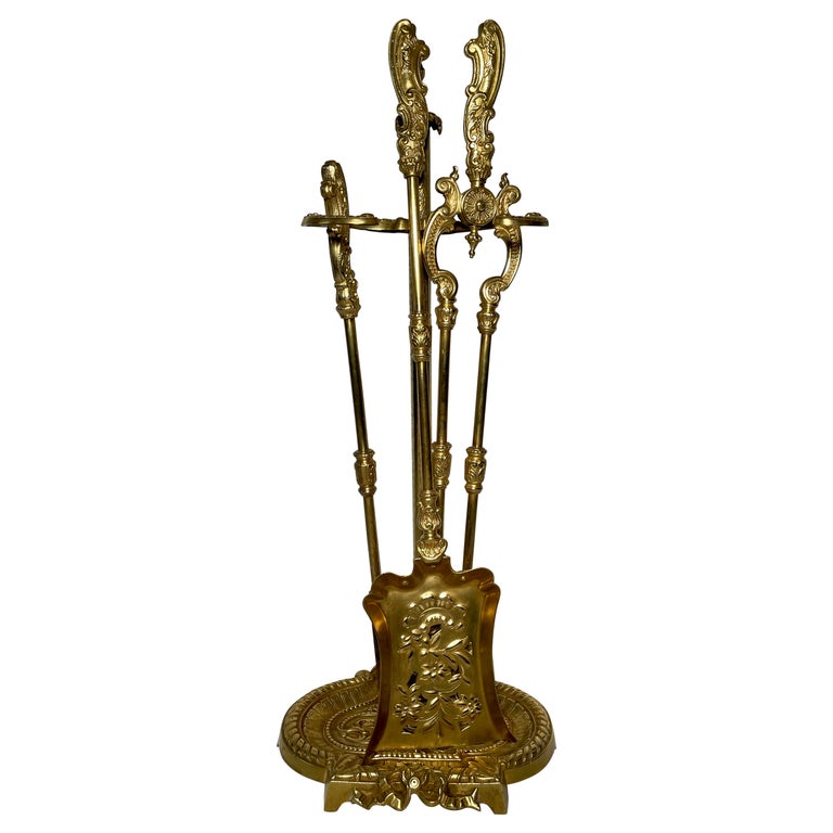 Antique French Bronze D' Ore Fire Tools and Stand, circa 1890's For ...