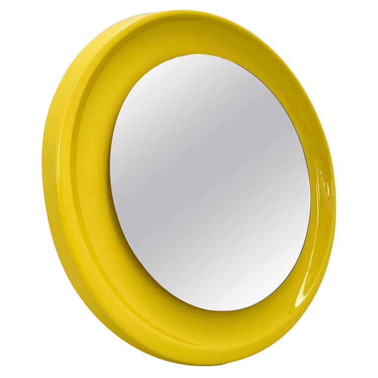 Space Age Yellow Mirror in Fiberglass from Astarte Milano, 1970s at 1stDibs