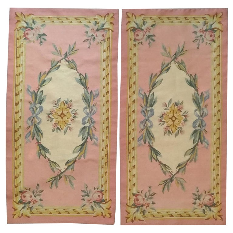 1135, Pair of French Aubusson Rugs Around 1950 For Sale at 1stDibs
