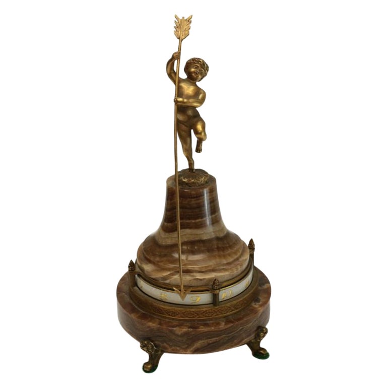 Ateliers Juvenia French Gilt Bronze Putti Onyx Annular Rotary Clock ...