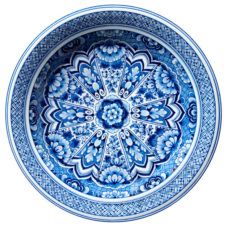 Moooi Large Delft Blue Plate Rug in Wool by Marcel Wanders Studio For ...