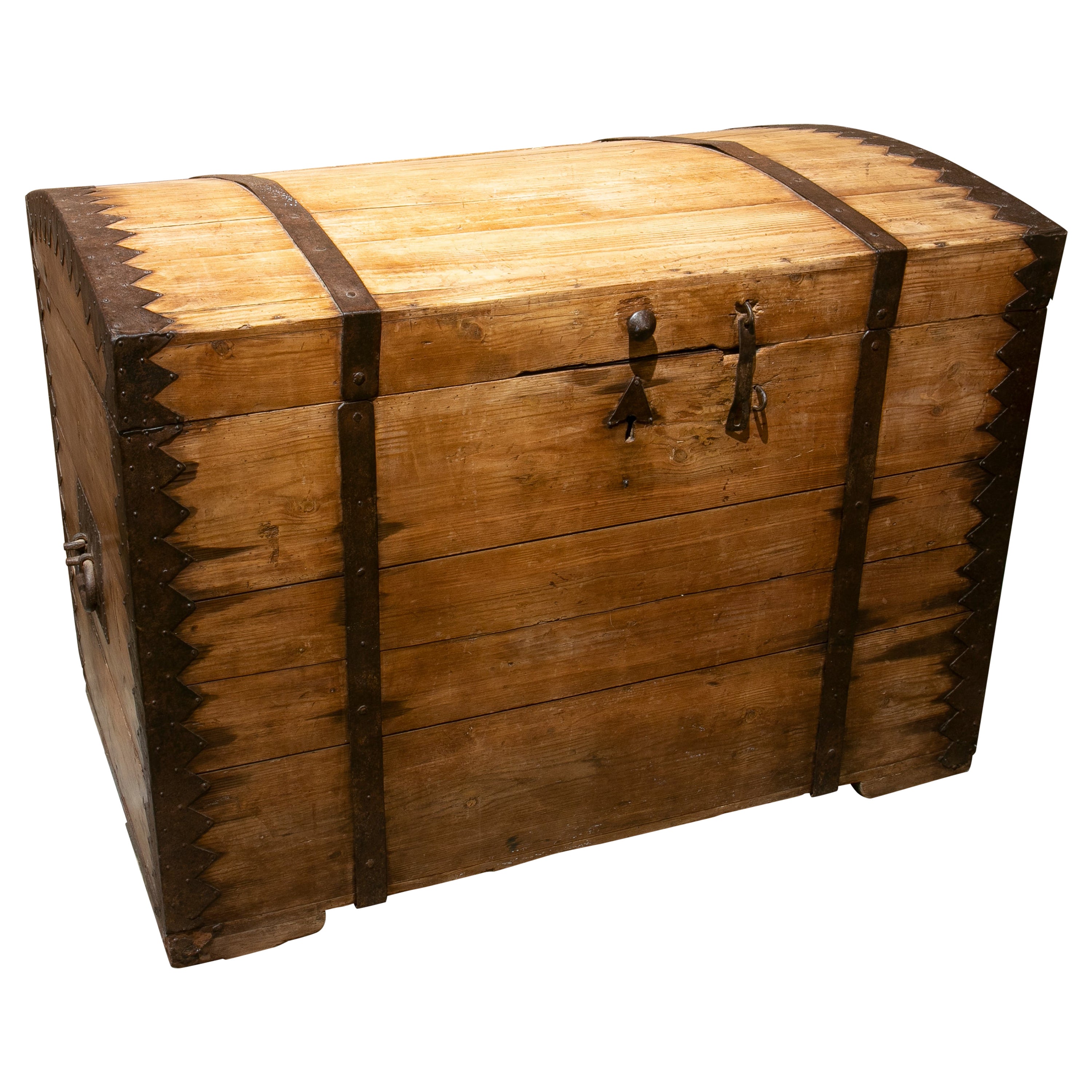 18th Century Spanish Colonial chest or trunk with iron fittings. at 1stDibs