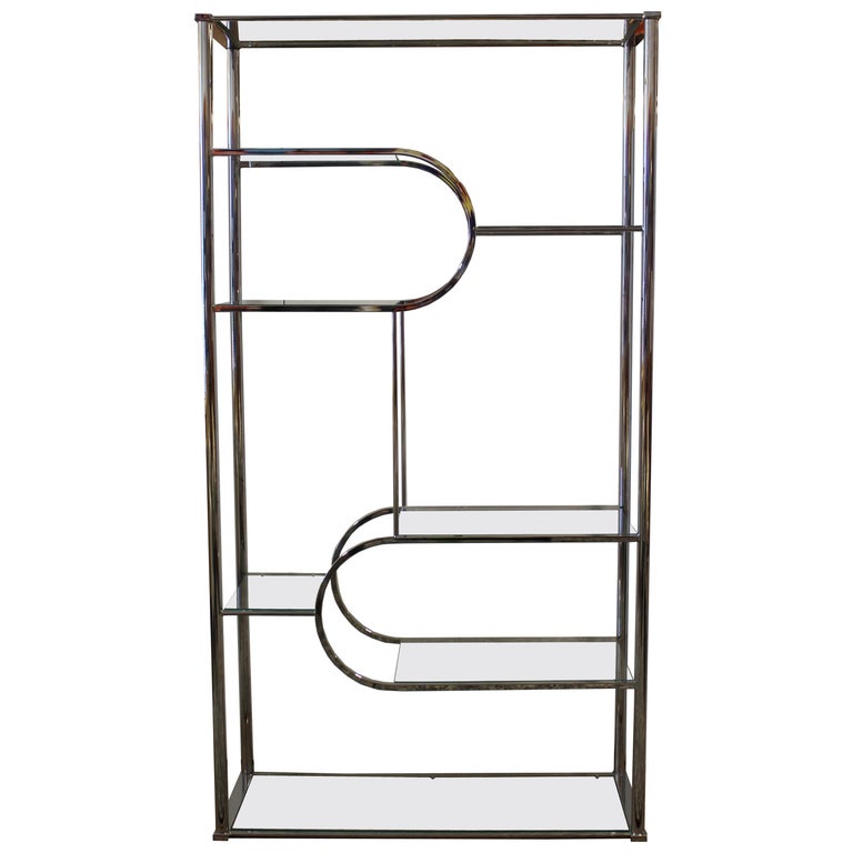 Mid-Century Modern Polished Chrome Sculptural Etagere Display For Sale ...