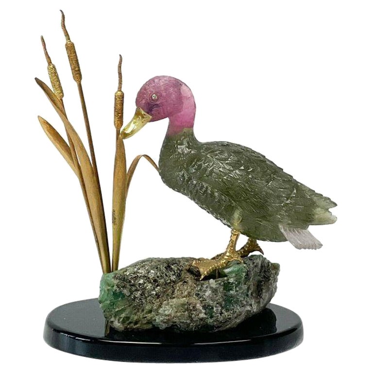 Tourmaline Gold Diamonds Duck Figurine Manfred Wild Emile Becker Idar ...