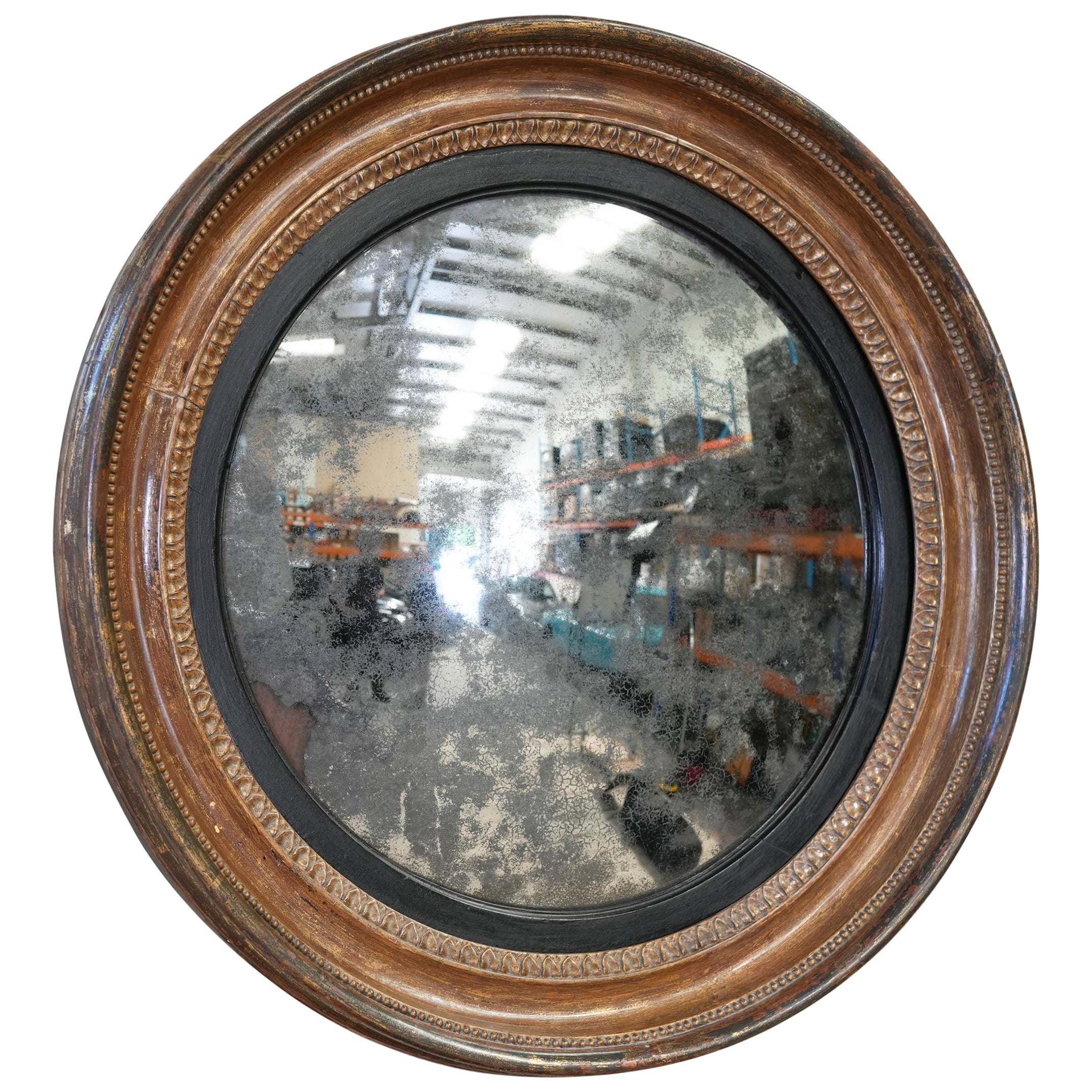 Regency Gilt Wood Convex Mirror at 1stDibs