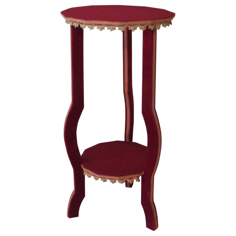 Quirky Vintage Bohemian Side Table with Velvet Upholstery, Italy 1950 ...