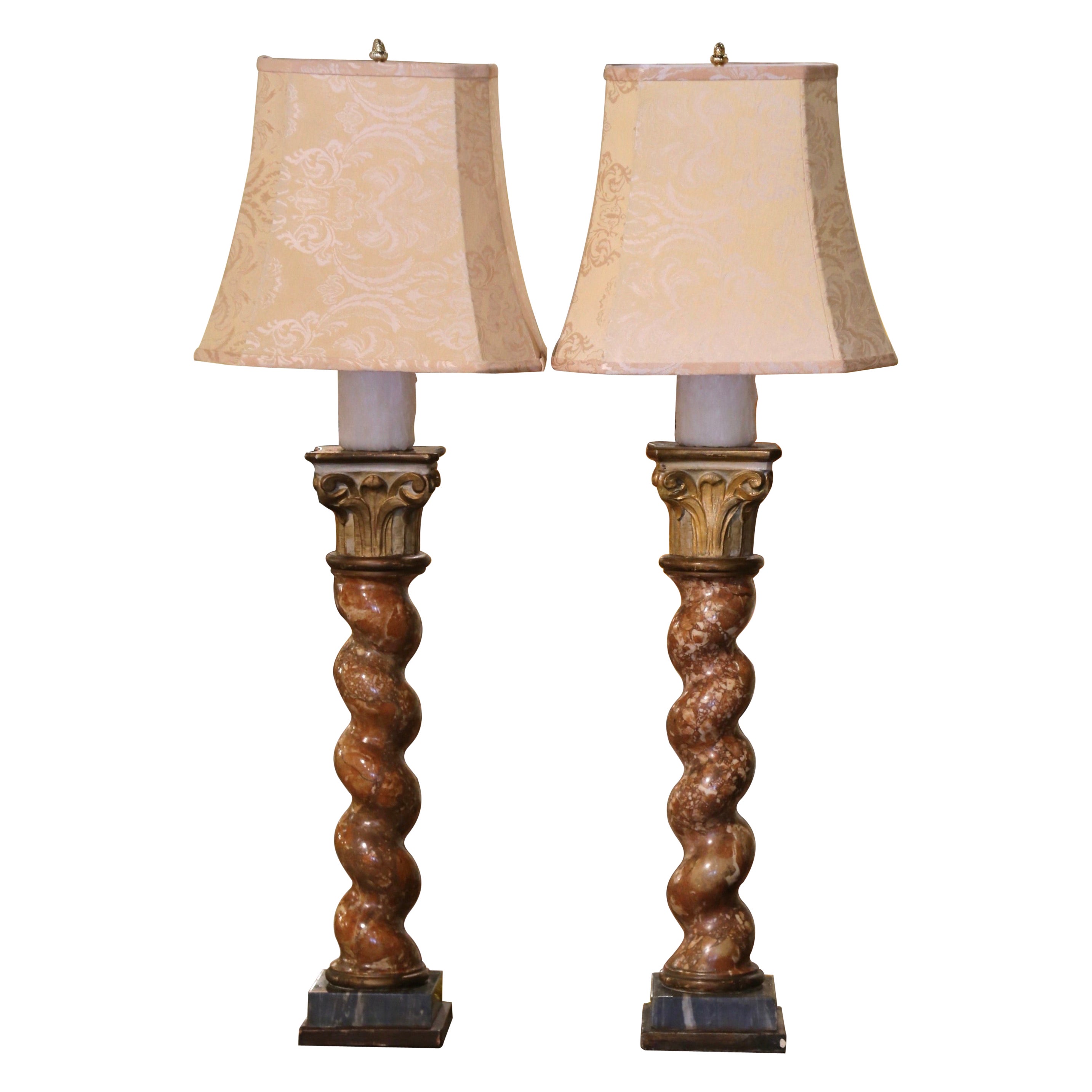 Pair of 19th Century French Carved Walnut "Cabaret Figures" Lamp Bases ...