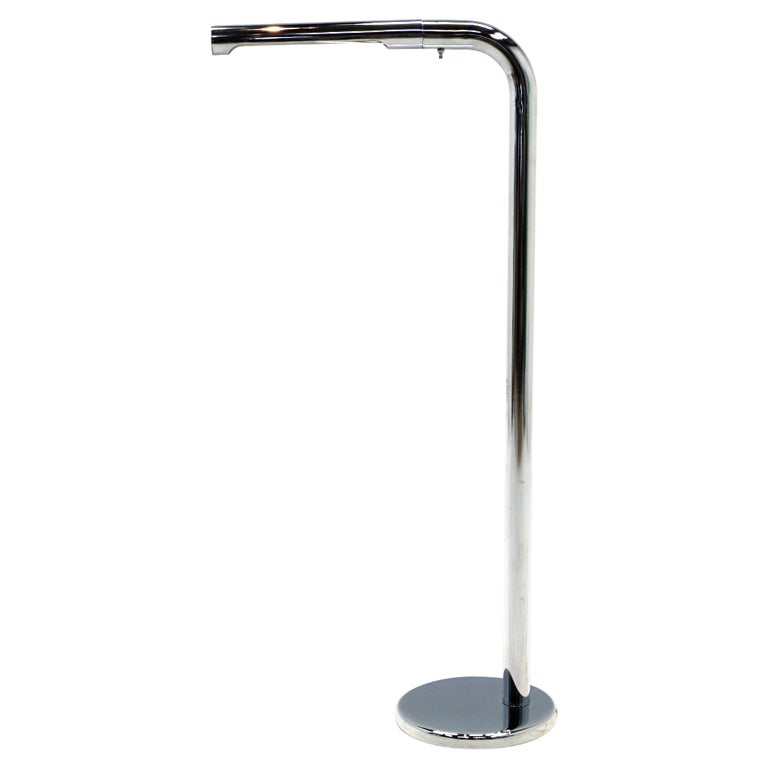 Chrome Right Angle Floor Lamp by Robert Sonneman For Sale at 1stDibs