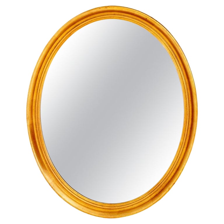 Classical Manner Oval Giltwood Mirror For Sale at 1stDibs