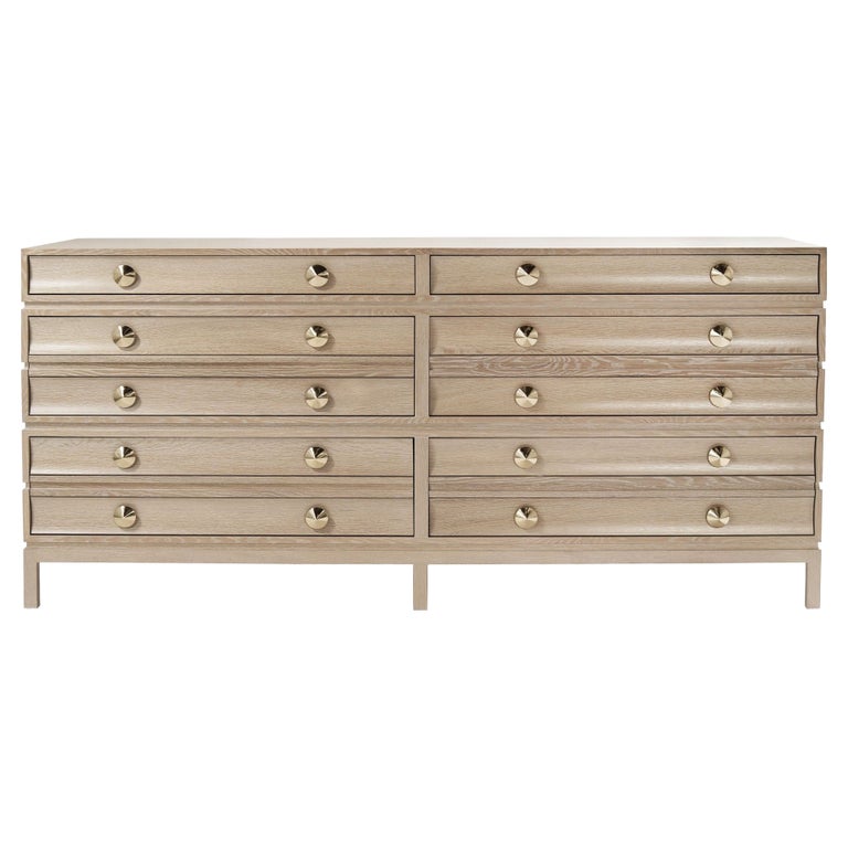 Stacked Chest Of Drawers in Limed Oak by Stamford Modern For Sale at ...