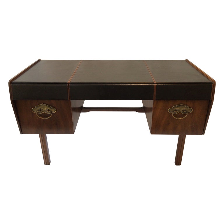 Bert England for John Widdicomb Walnut and Leather Desk For Sale at 1stDibs