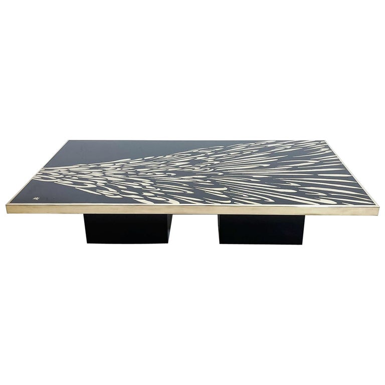 Mid-Century Modern Large Belgian Coffee Table Signed Val For Sale at ...