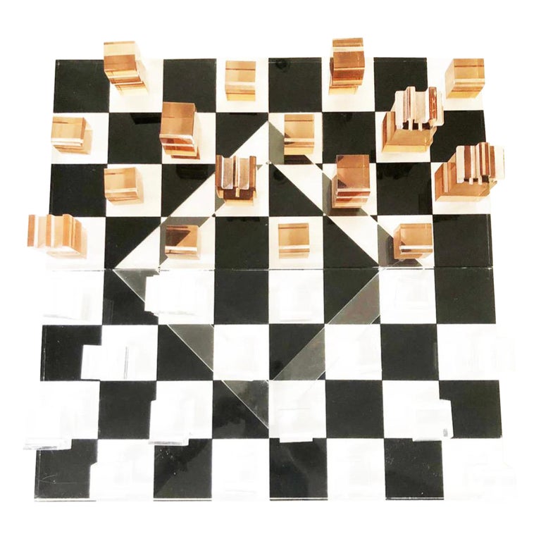 Scacchiera in Plexiglas Vintage Design 1970, Art For Sale at 1stDibs