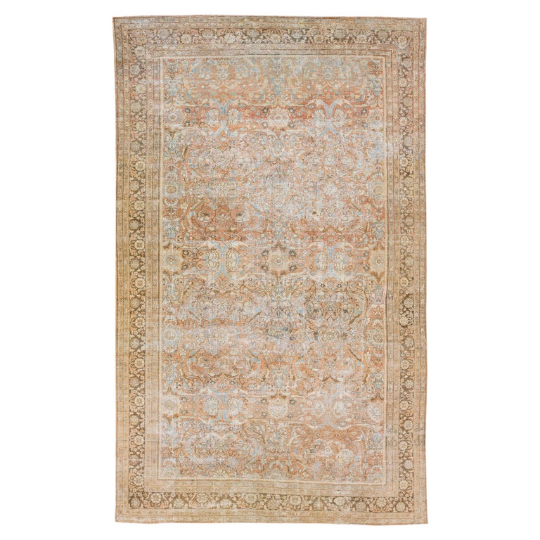Allover Antique Persian Mahal Handmade Rust Oversize Wool Rug For Sale ...