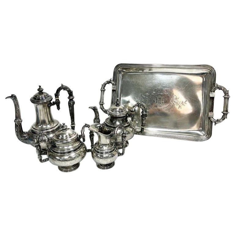 Rovira y Carreras Spanish 915 Silver Aesthetic Tea and Coffee Set, Late ...