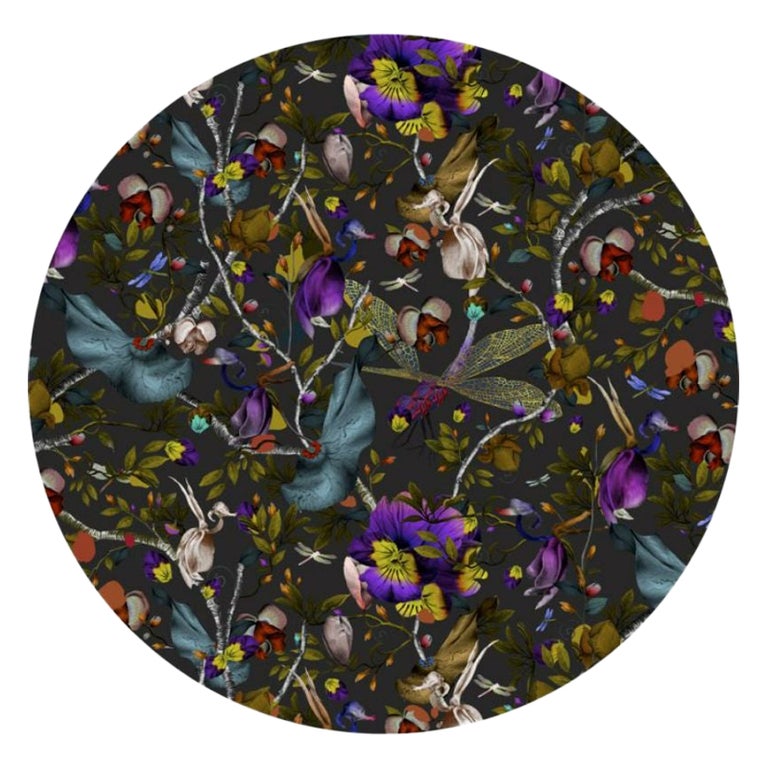 Moooi Small Biophillia Dark Slate Round Rug in Soft Yarn Polyamide by ...