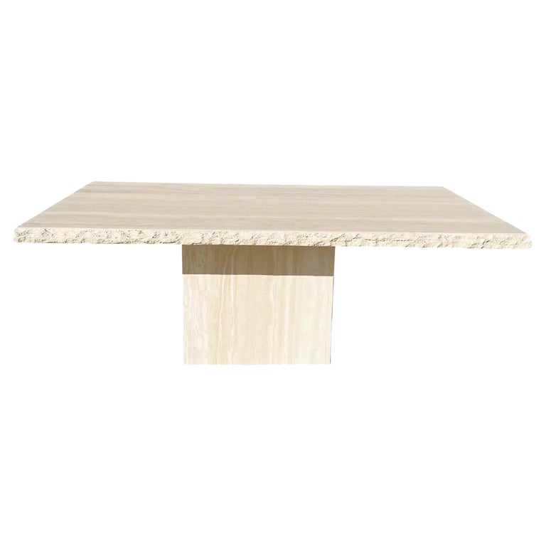 Vintage Modern Italian Travertine Rectangular Live Edge Dining Table at ...