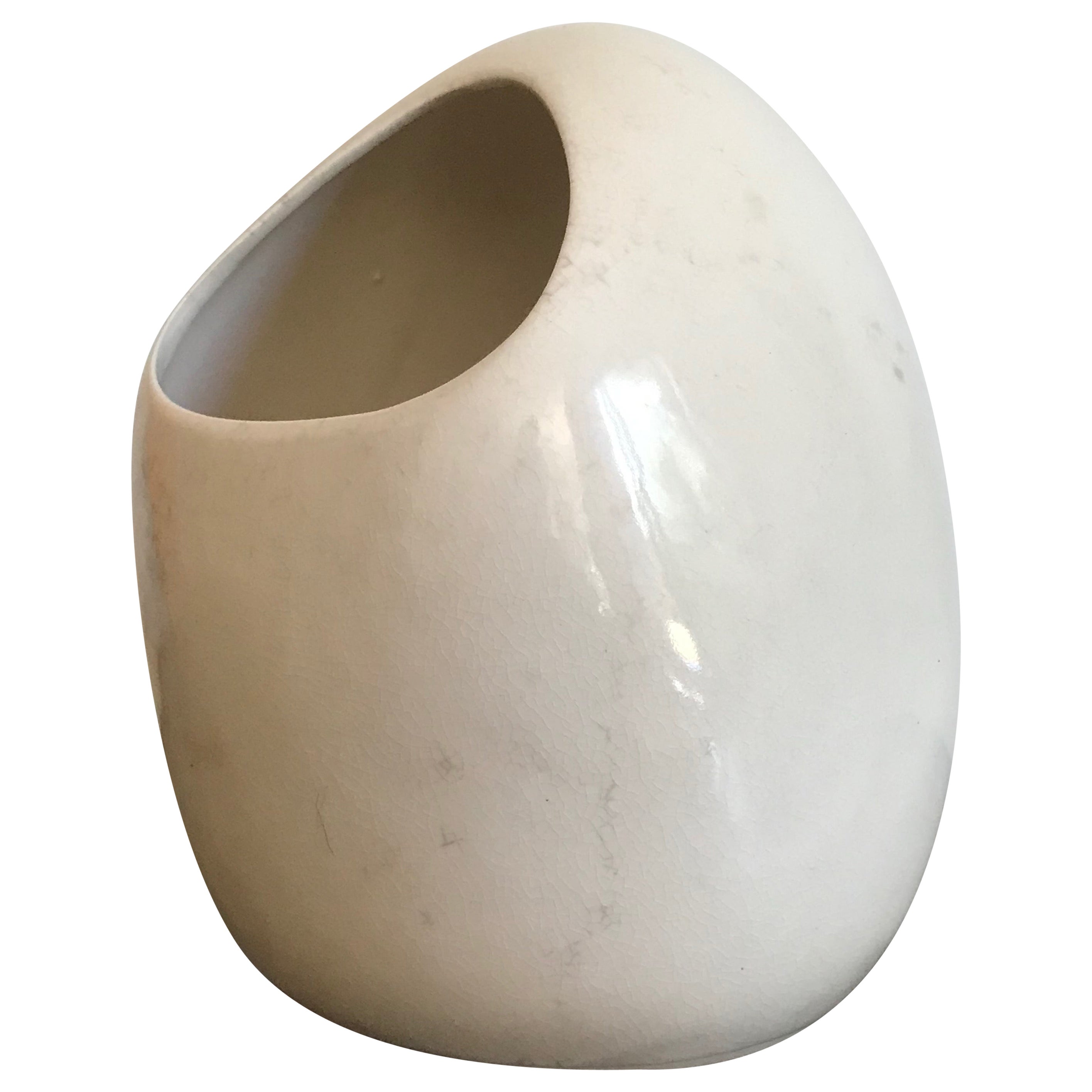 Ceramic Black Collapsed Vase, Interior Sculpture or Vessel, Objet D'Art ...