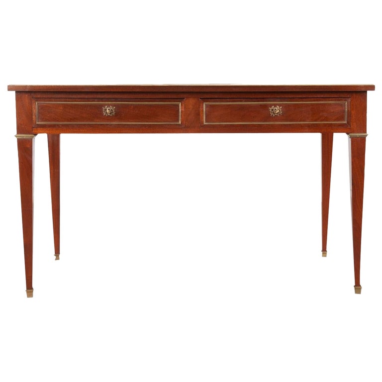 French 19th Century Transitional Mahogany Desk at 1stDibs