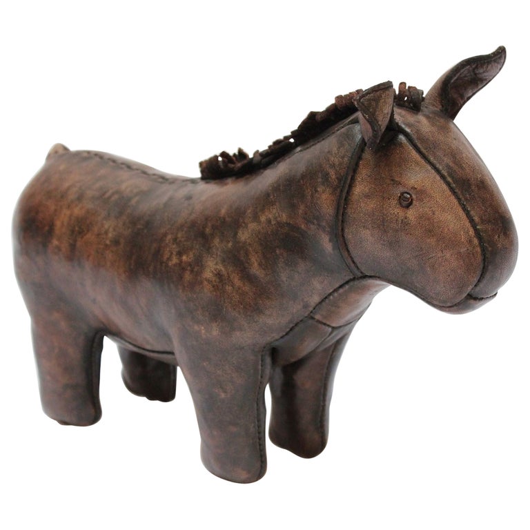Vintage Hand-Dyed Leather Donkey After Dmitiri Omersa For Sale at 1stDibs