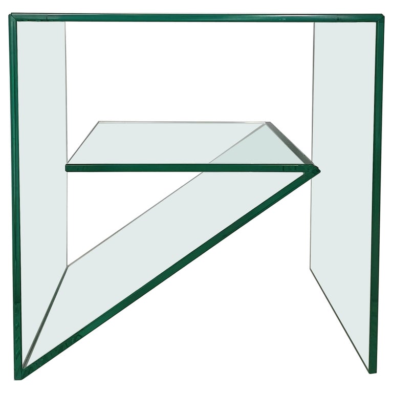 Minimal Glass Side Table For Sale at 1stDibs