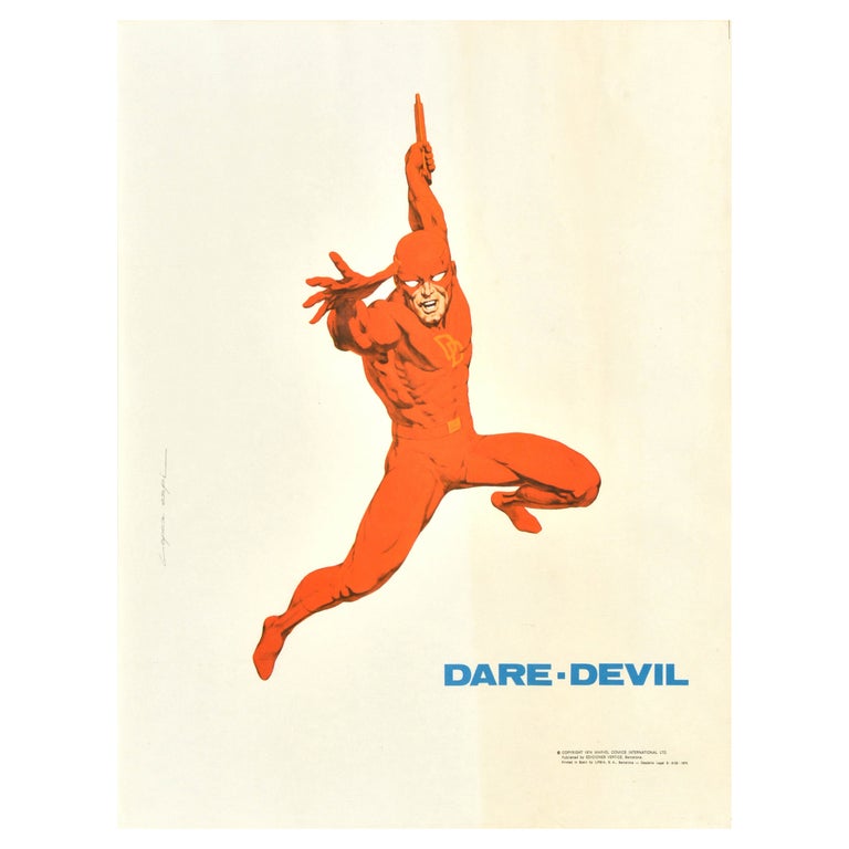 Original Vintage Marvel Film Poster Daredevil Animated Comic Superhero ...