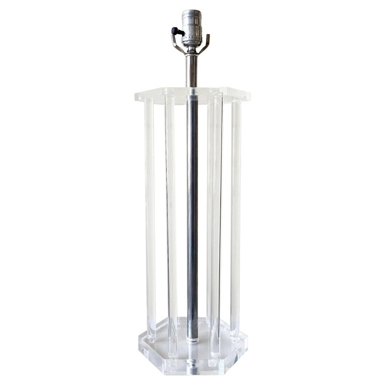 Postmodern Lucite Bars Table Lamp For Sale at 1stDibs